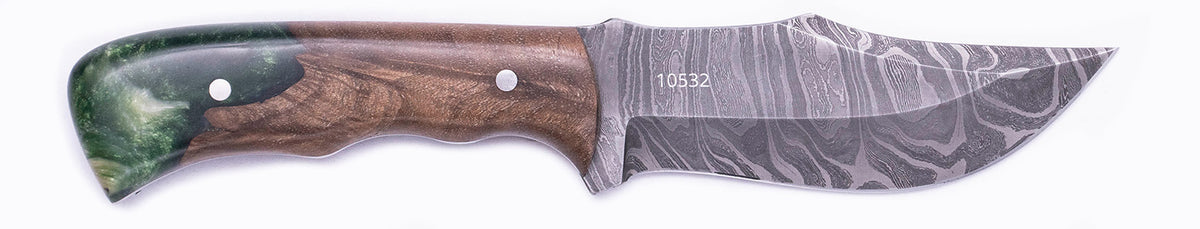 Carved Damascus Hunting Knife #10532 – Carved Knives