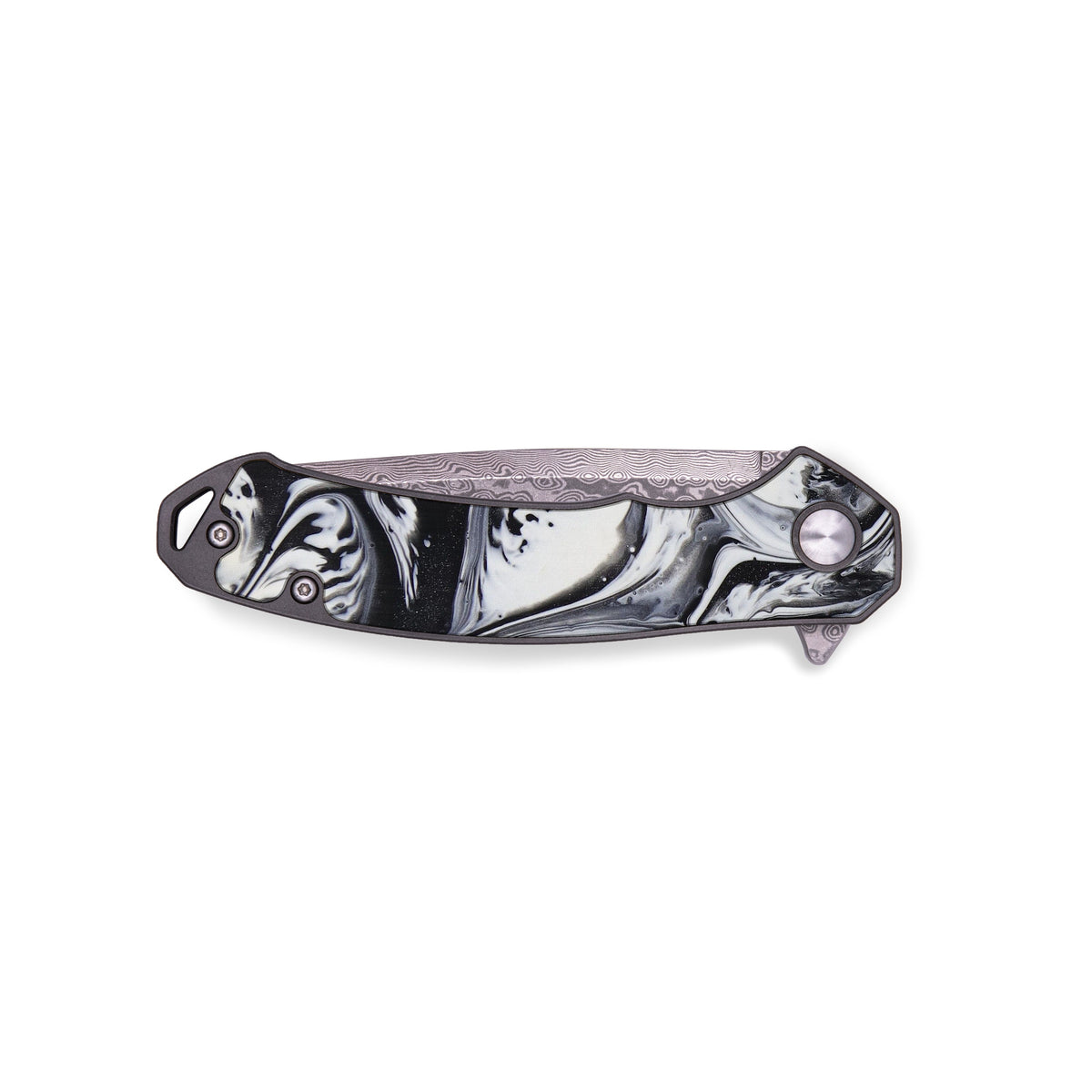 EDC ResinArt Pocket Knife - Gisele (Black & White, 614791) – Carved Knives