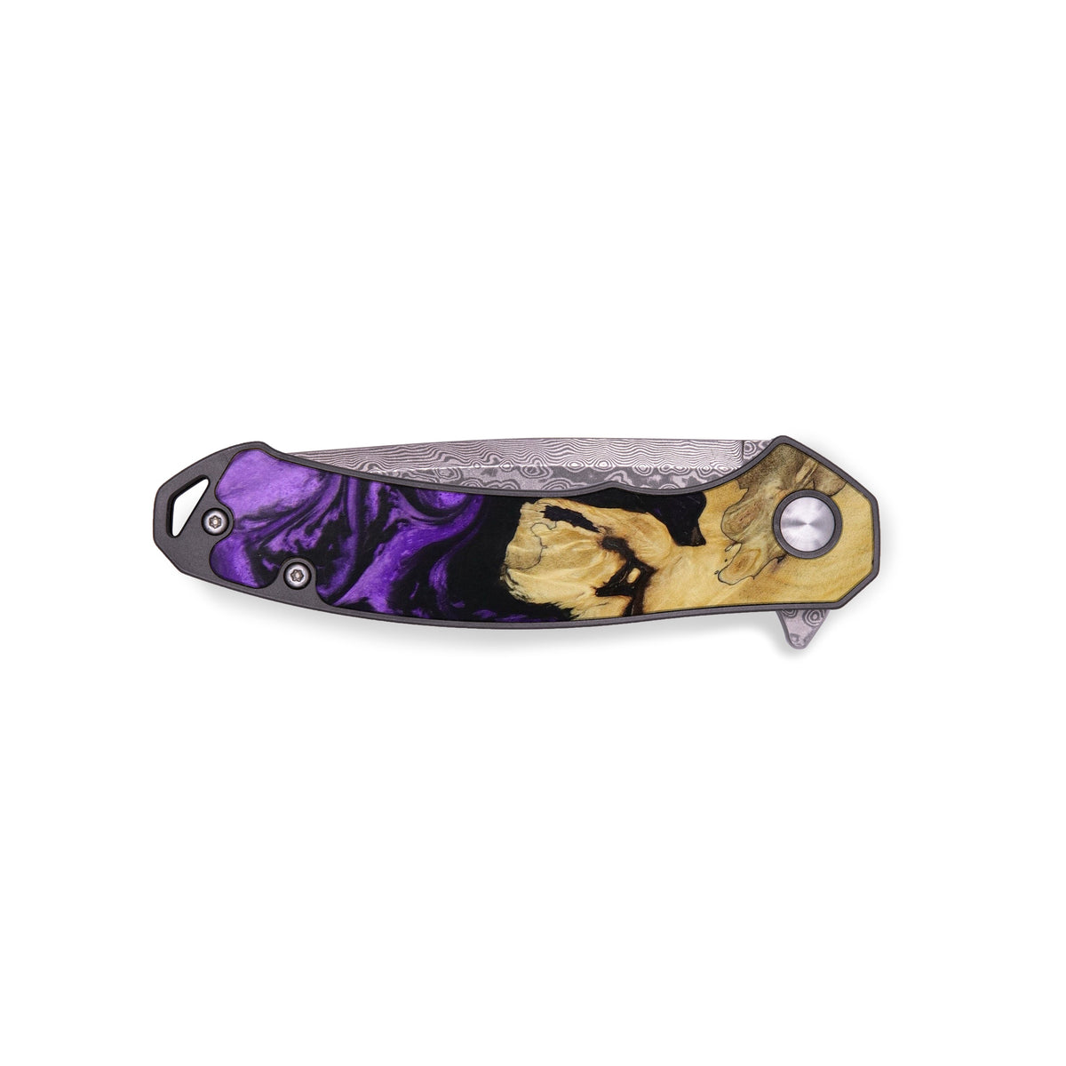 EDC Wood+Resin Pocket Knife - Destin (Purple, 614618) – Carved Knives