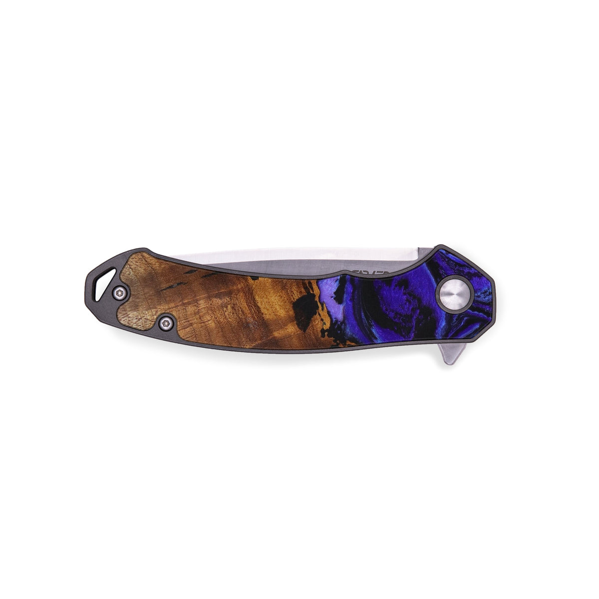 EDC Wood+Resin Pocket Knife - Nikia (Purple, 610108) – Carved Knives
