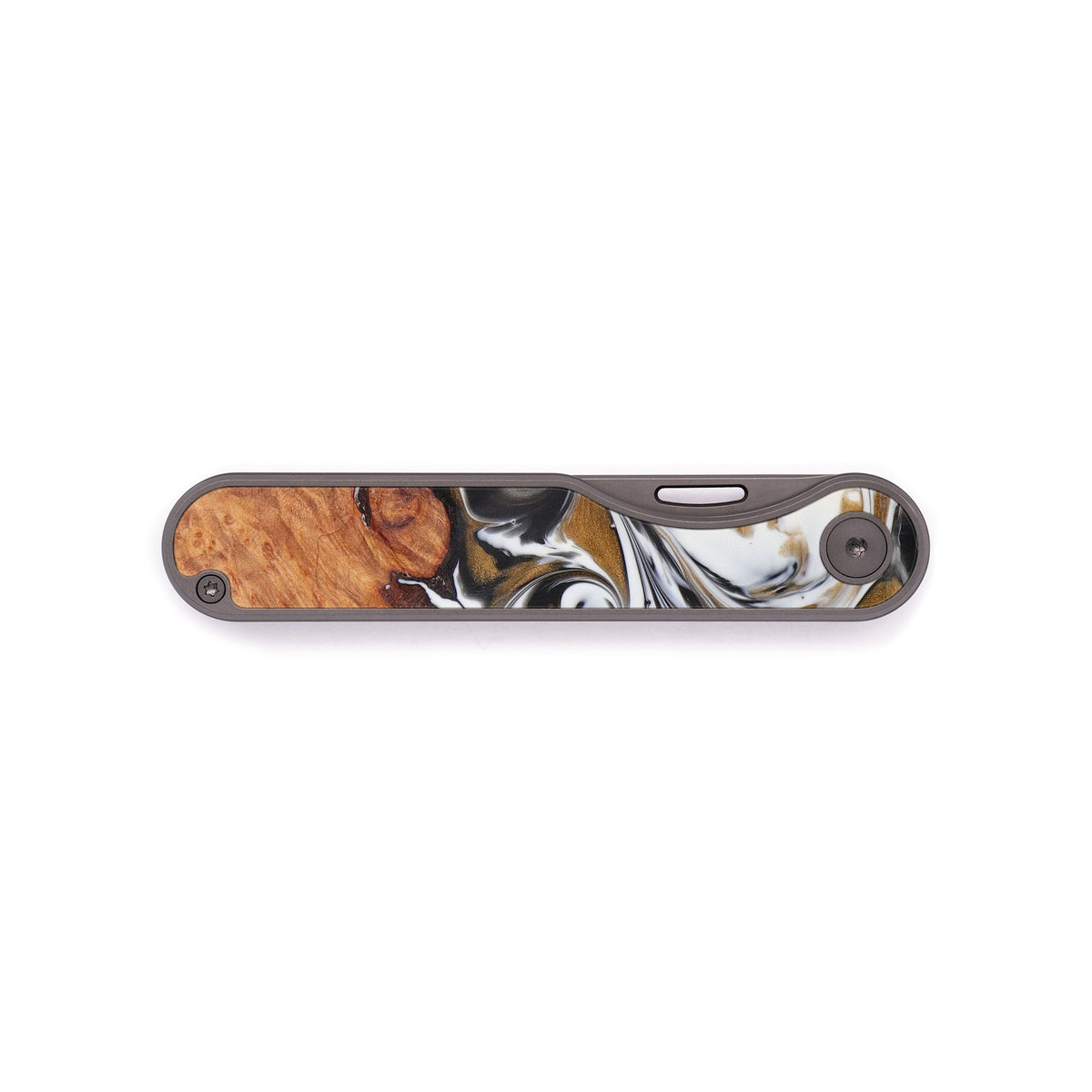 Minimalist Wood+Resin Pocket Knife - Tej (Black & White, 605451 ...
