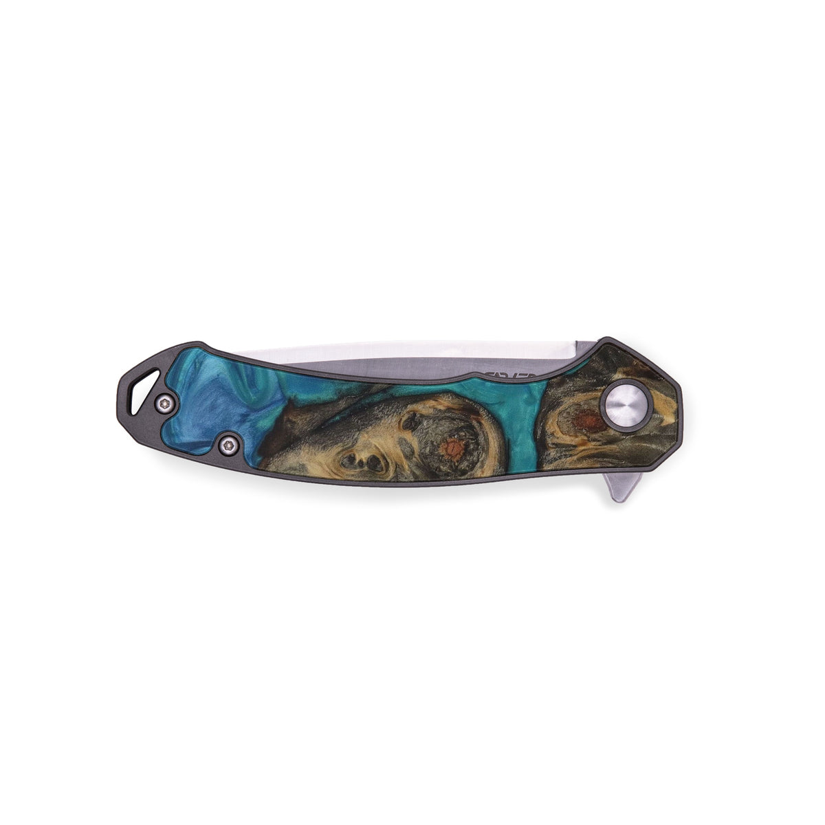 EDC Wood+Resin Pocket Knife - Edwardo (Light Blue, 531095) – Carved Knives