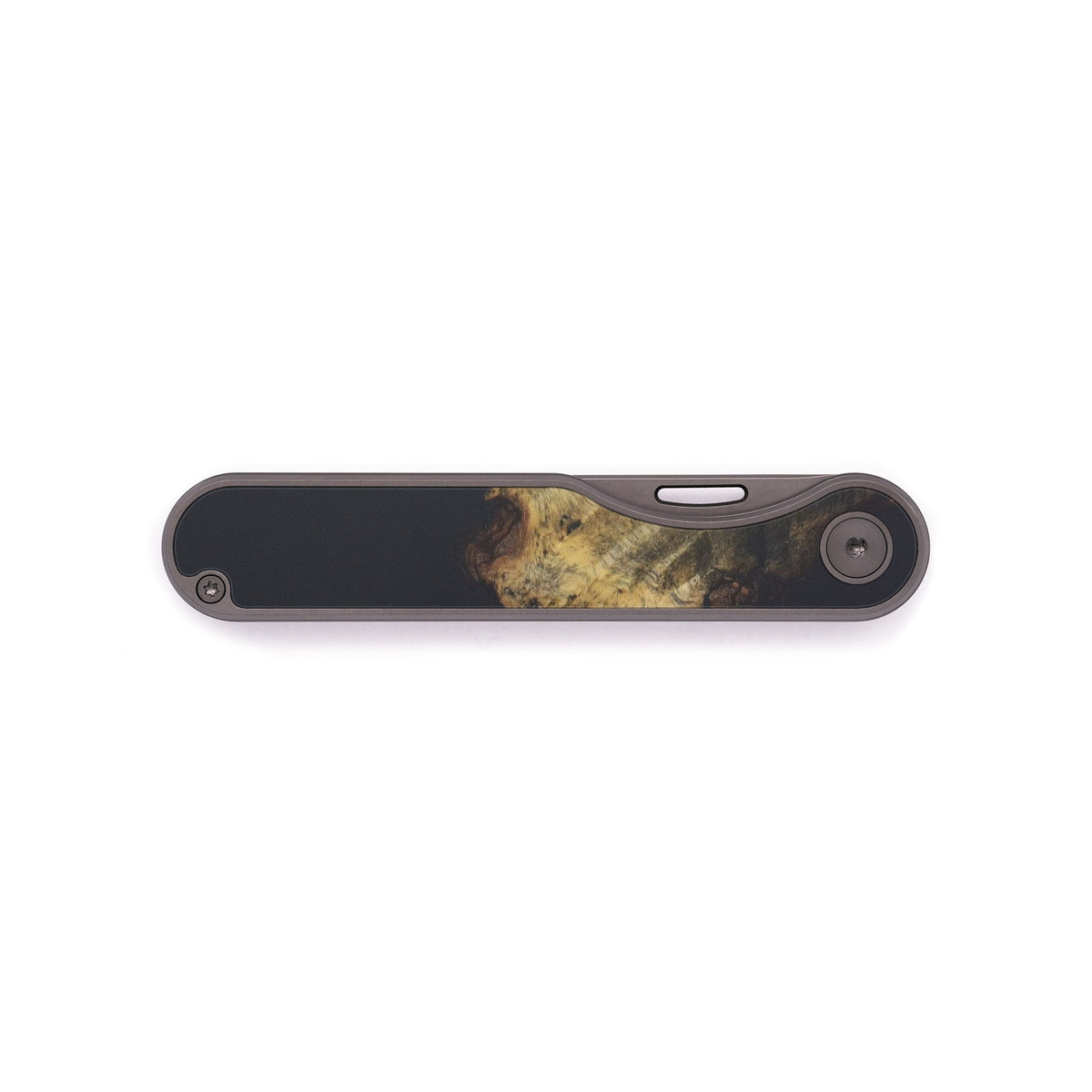 Minimalist Wood+Resin Pocket Knife - Kayla (Pure Black, 529860 ...
