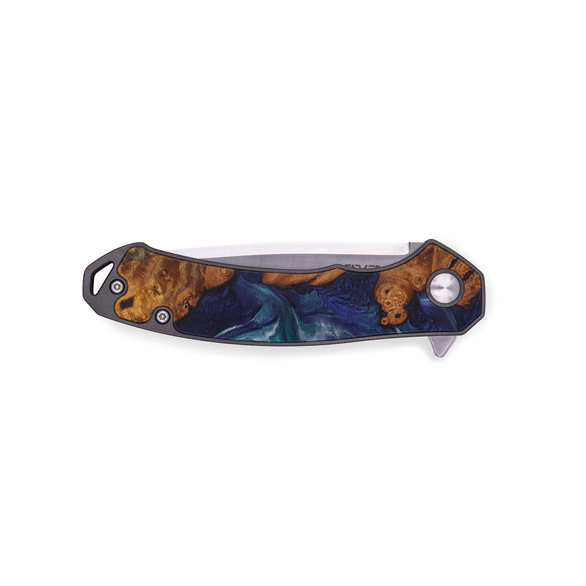 EDC Wood+Resin Pocket Knife - Joye (Dark Blue, 485084) – Carved Knives