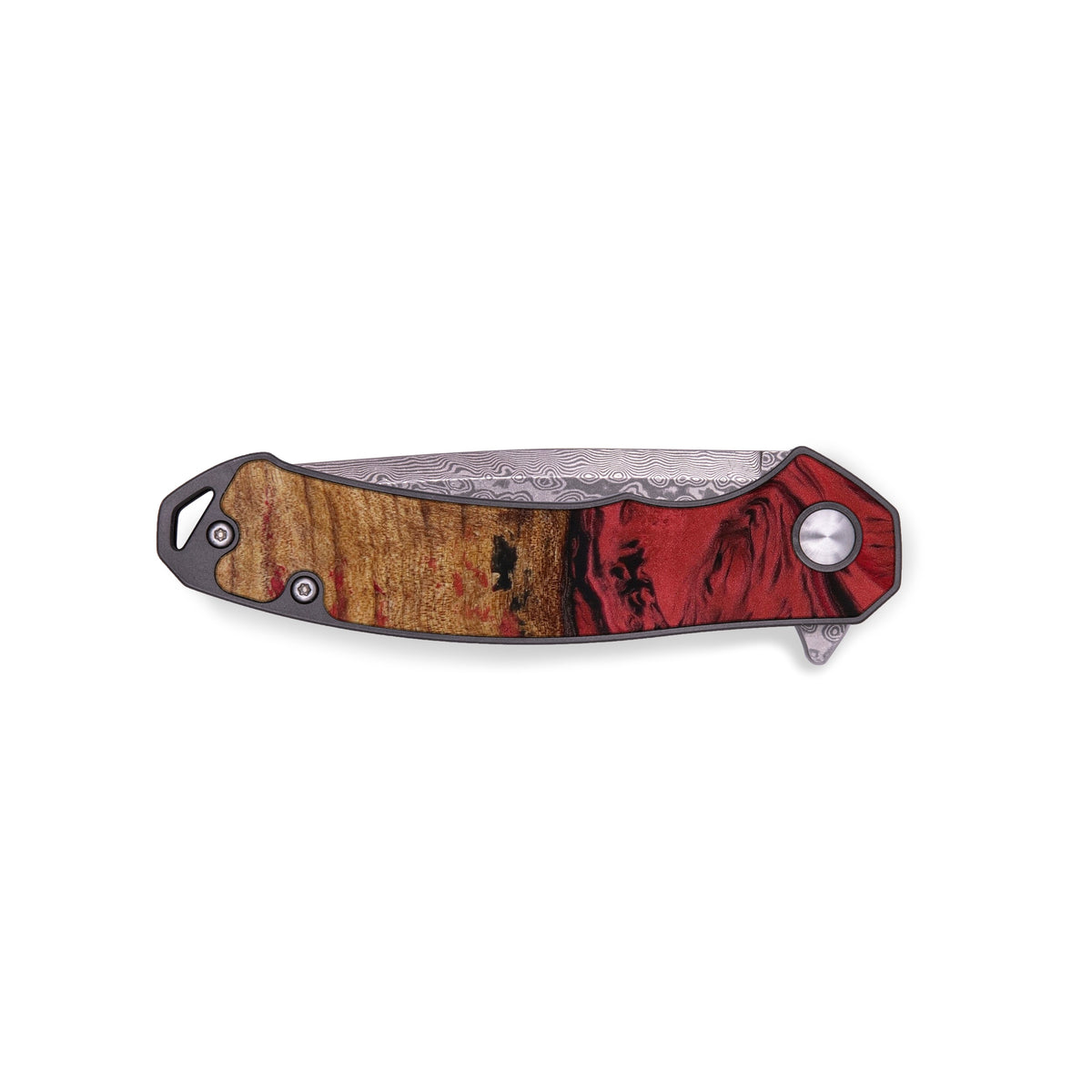 EDC Wood+Resin Pocket Knife - Debora (Dark Red, 614817) – Carved Knives