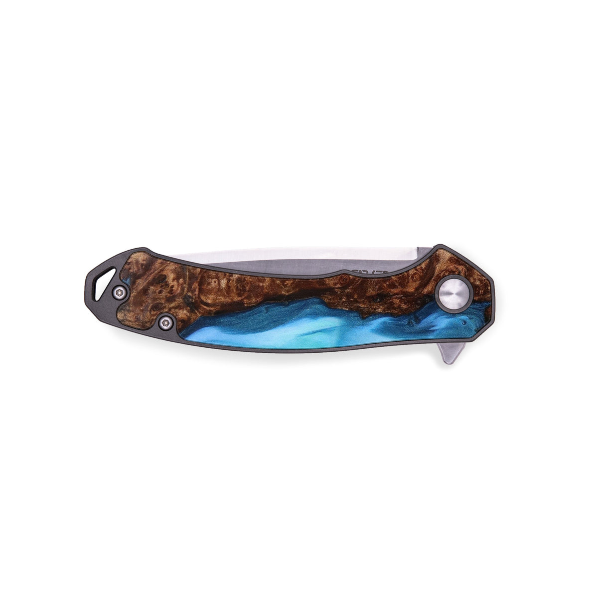EDC Wood+Resin Pocket Knife - Penang (Light Blue, 605432) – Carved Knives