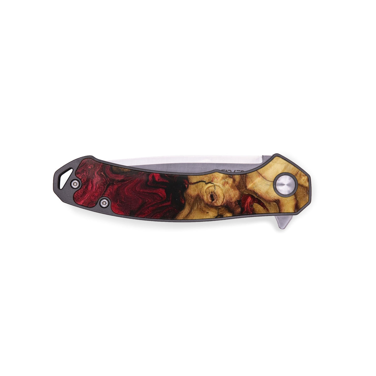 EDC Wood+Resin Pocket Knife - Cathleen (Dark Red, 453766) – Carved Knives