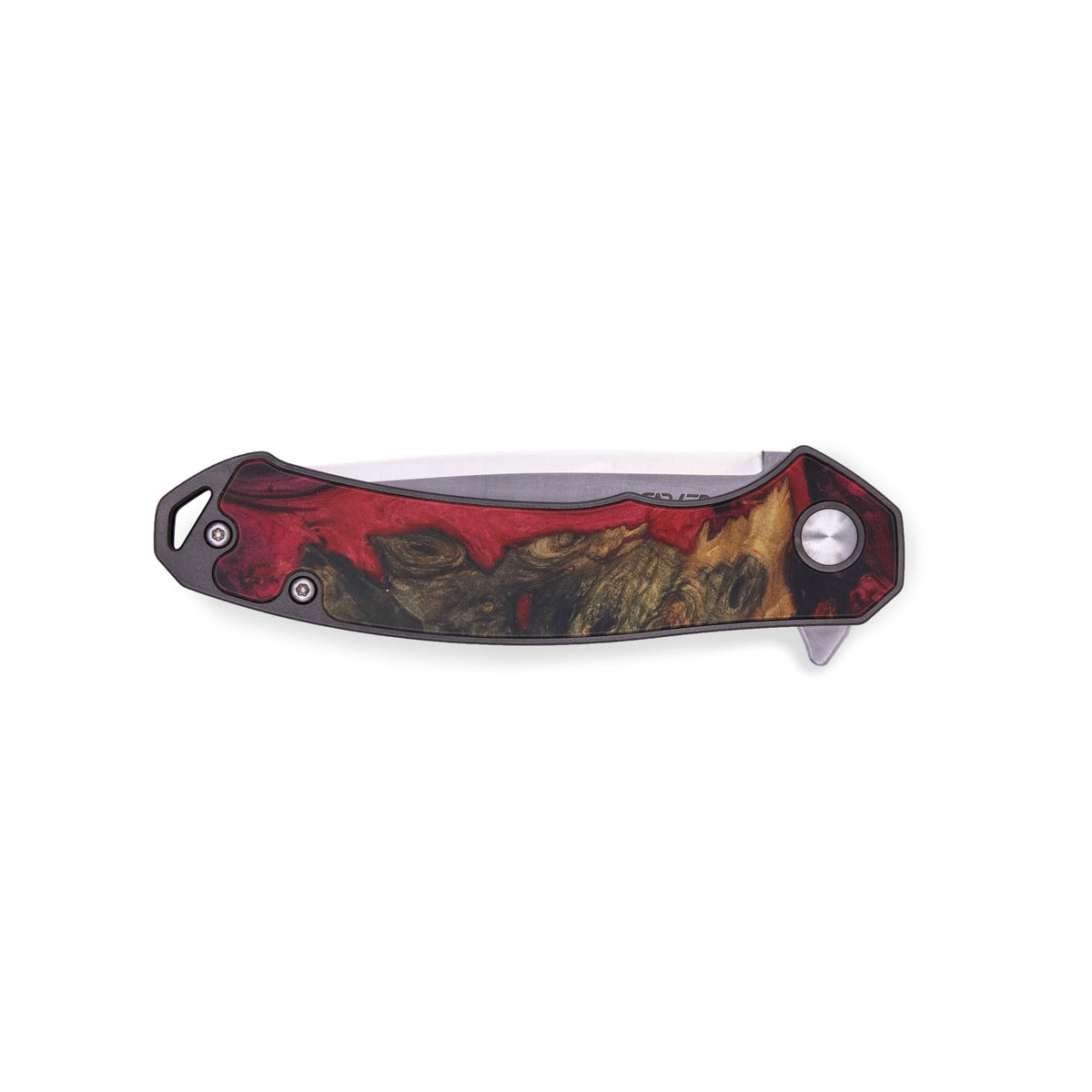 EDC Wood+Resin Pocket Knife - Sue (Dark Red, 482332) – Carved Knives