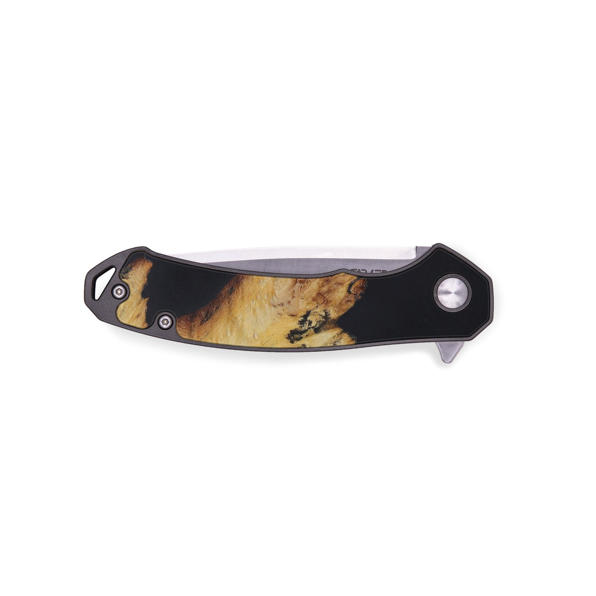 EDC Wood+Resin Pocket Knife - Harrison (Pure Black, 579511) – Carved Knives