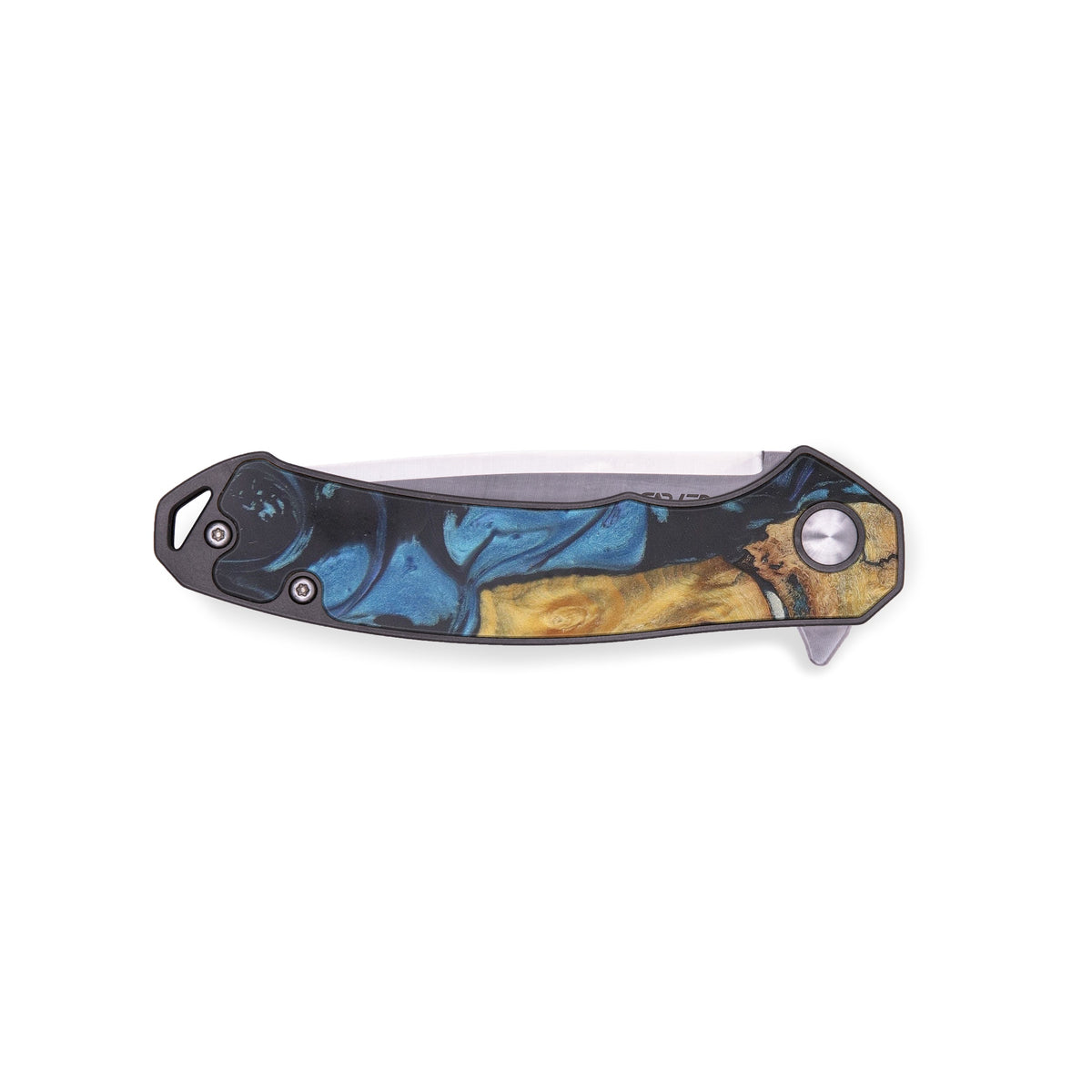 EDC Wood+Resin Pocket Knife - Chance (Dark Blue, 609739) – Carved Knives