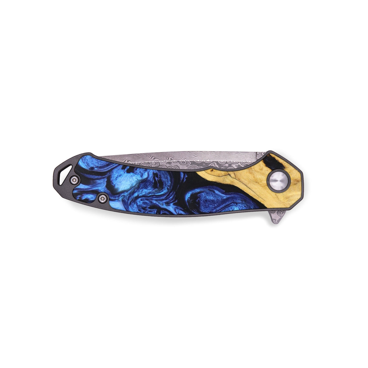 EDC Wood+Resin Pocket Knife - Fay (Blue, 627587) – Carved Knives