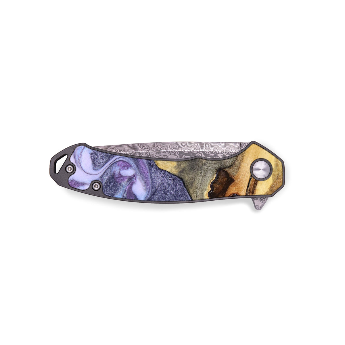 EDC Wood+Resin Pocket Knife - Sandy (Purple, 627615) – Carved Knives