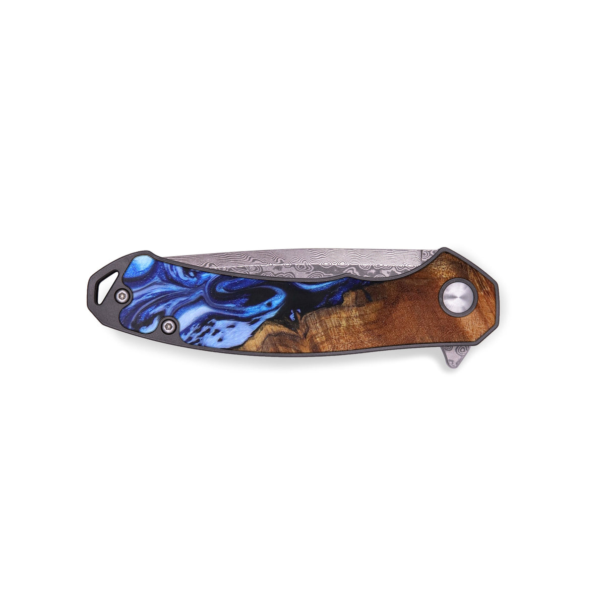EDC Wood+Resin Pocket Knife - Kalani (Blue, 632017) – Carved Knives