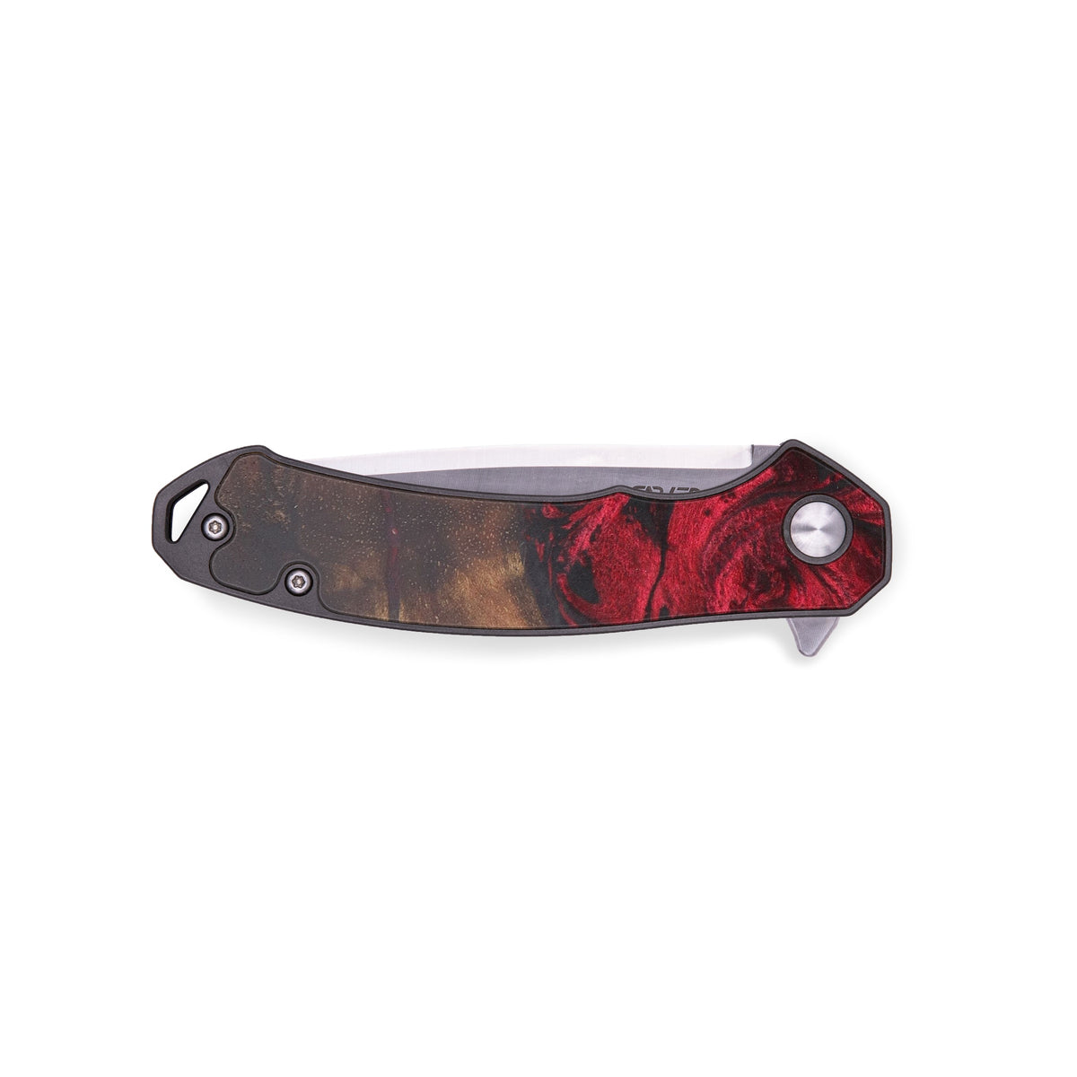 EDC Wood+Resin Pocket Knife - Alaya (Dark Red, 611637) – Carved Knives