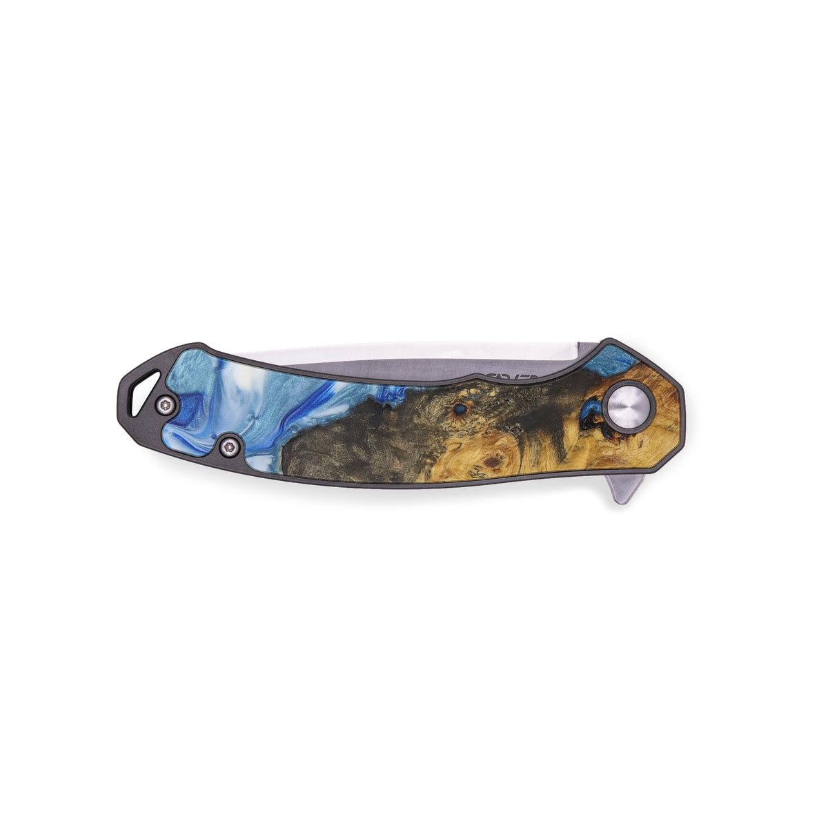 EDC Wood+Resin Pocket Knife - Nike (Light Blue, 601090) – Carved Knives