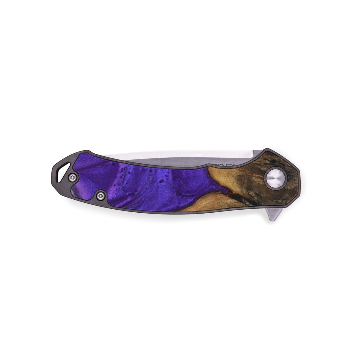 EDC Wood+Resin Pocket Knife - Romano (Purple, 481147) – Carved Knives