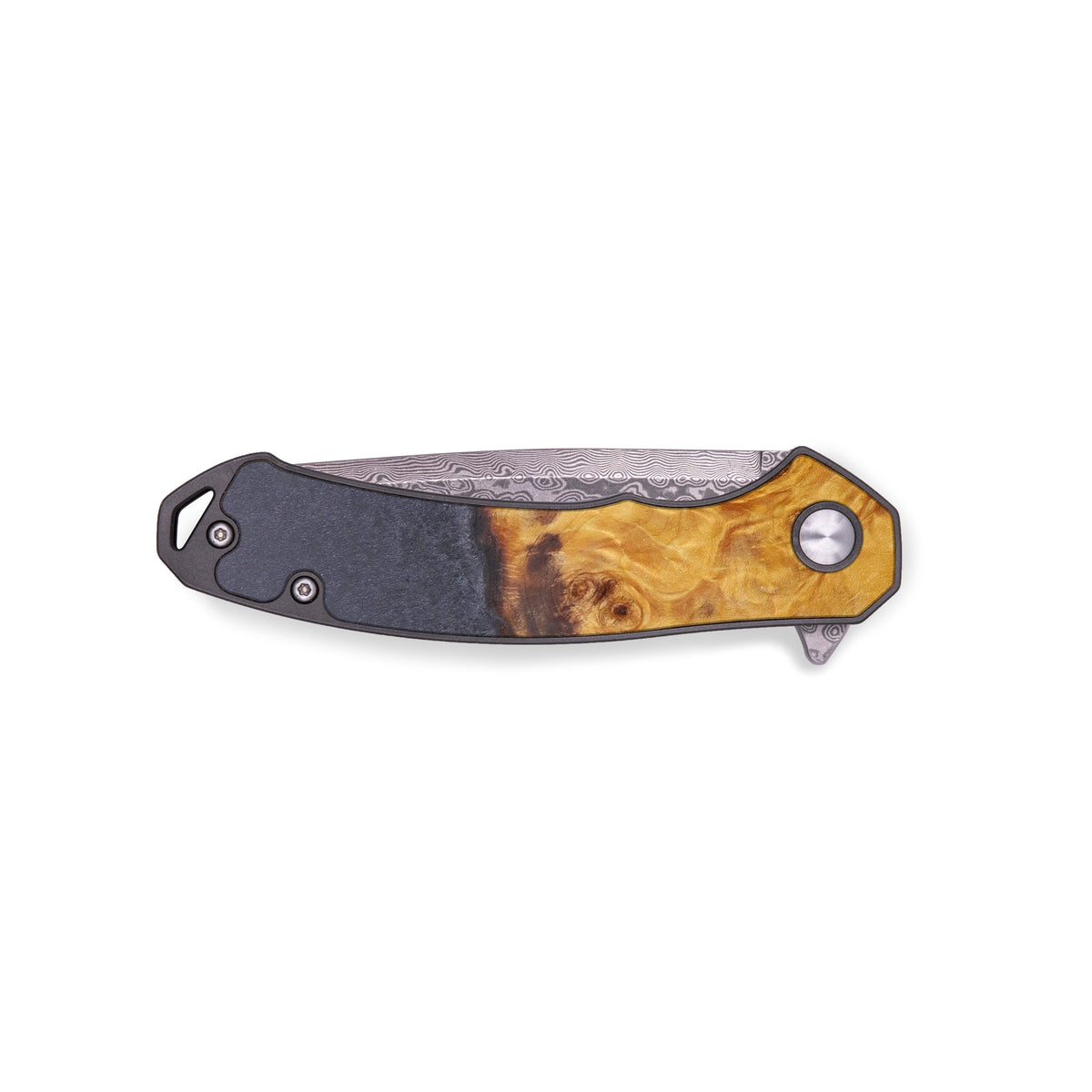 EDC Wood+Resin Pocket Knife - Felicia (Black & White, 625972) – Carved ...