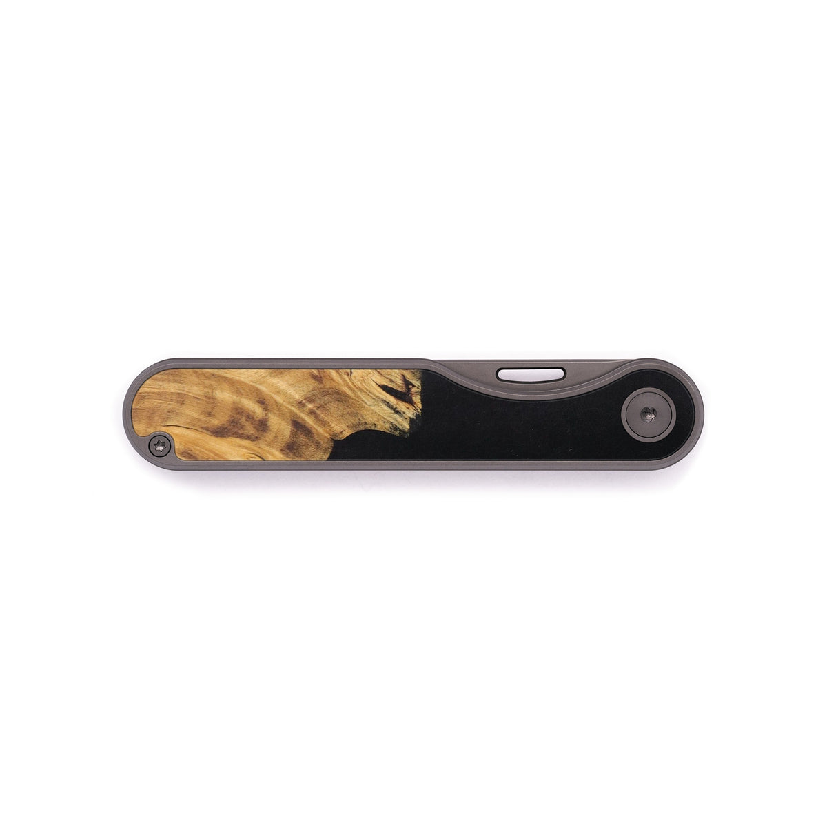 Minimalist Wood+Resin Pocket Knife - Joshua (Pure Black, 611487 ...