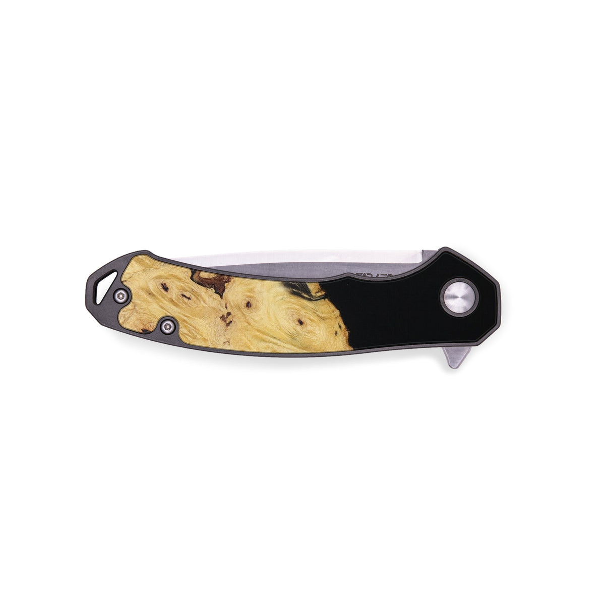 EDC Wood+Resin Pocket Knife - Dorian (Pure Black, 595717) – Carved Knives