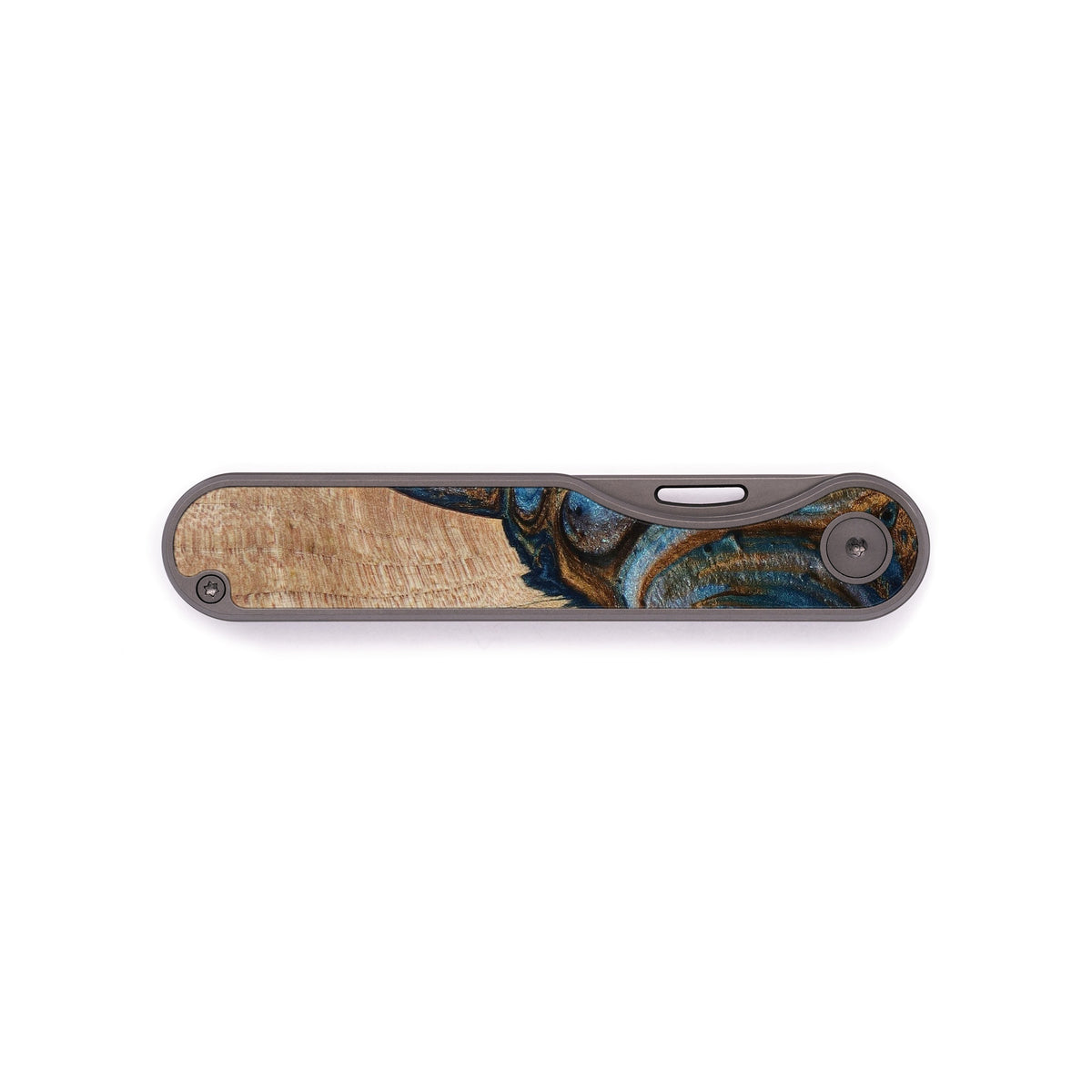 Minimalist Wood+Resin Pocket Knife - Raylee (Teal & Gold, 614819 ...
