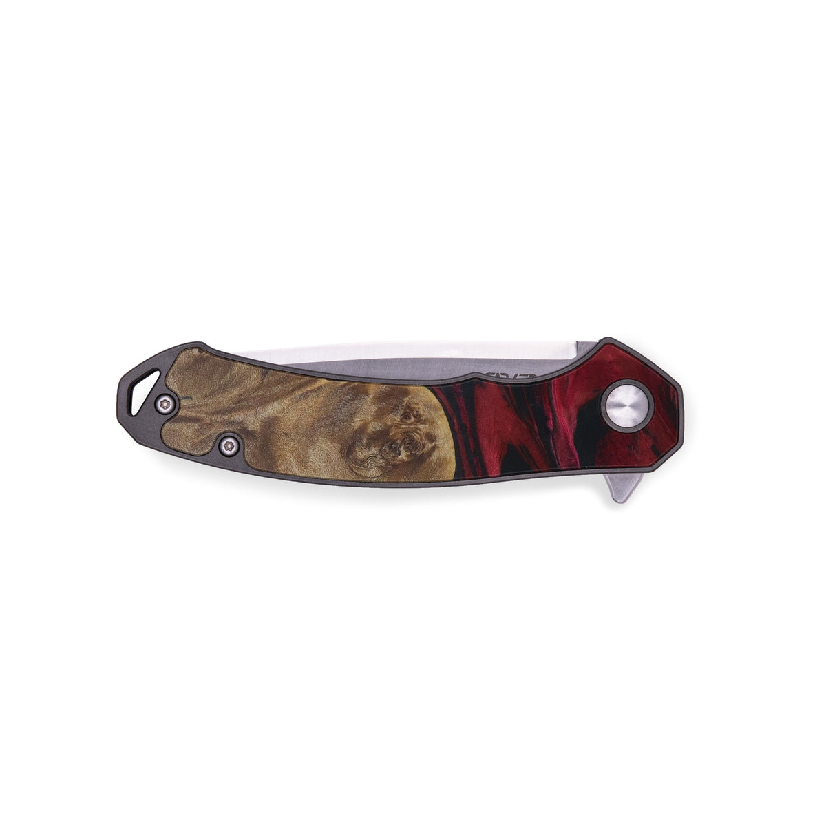 EDC Wood+Resin Pocket Knife - Scotty (Dark Red, 495055) – Carved Knives