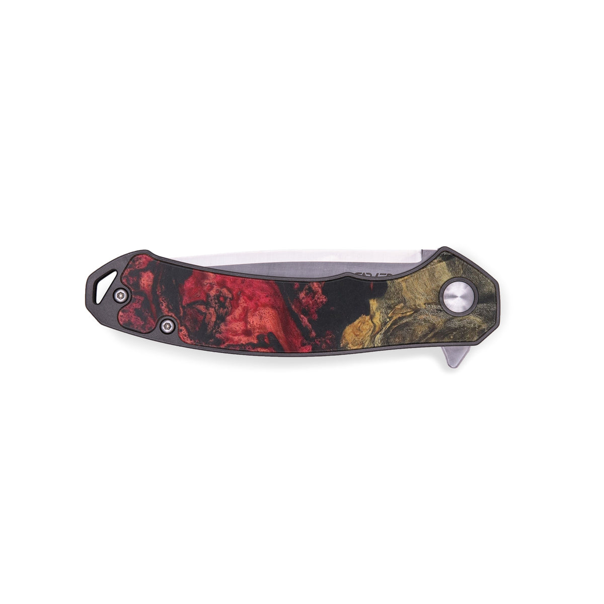 EDC Wood+Resin Pocket Knife - Ismail (Dark Red, 604198) – Carved Knives