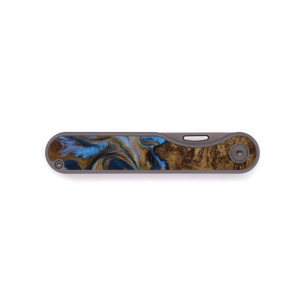 Minimalist Wood+Resin Pocket Knife - Watson (Teal & Gold, 531923 ...
