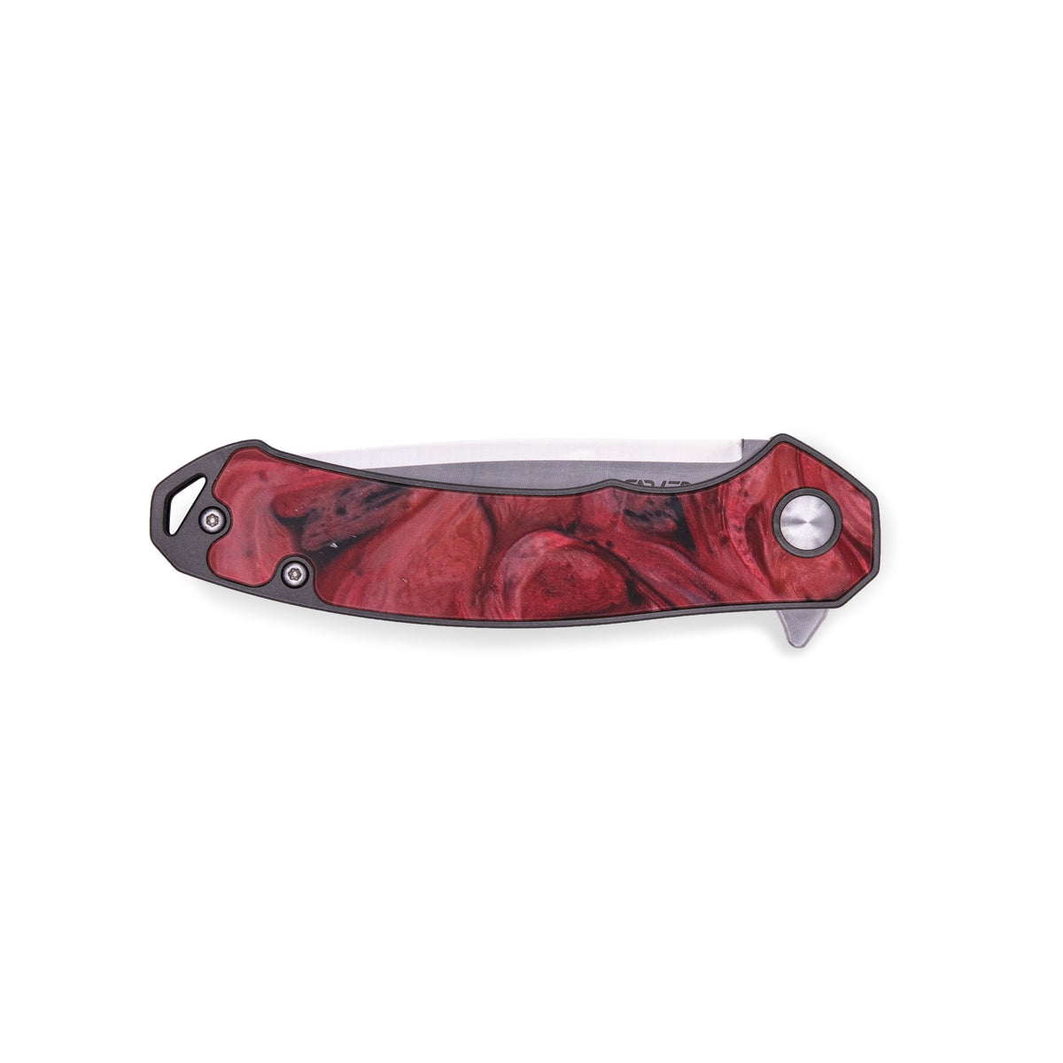 EDC Wood+Resin Pocket Knife - Petri (Dark Red, 528160) – Carved Knives