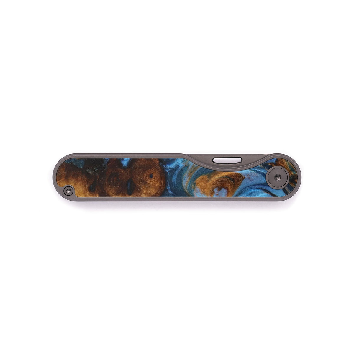Minimalist Wood+Resin Pocket Knife - Renea (Teal & Gold, 581598 ...