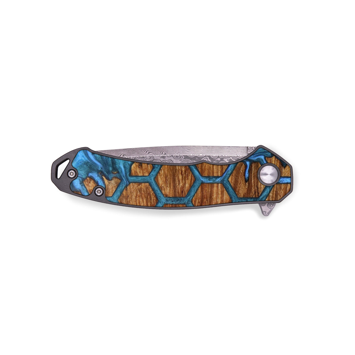EDC Wood+Resin Pocket Knife - Aisha (Pattern, 615750) – Carved Knives