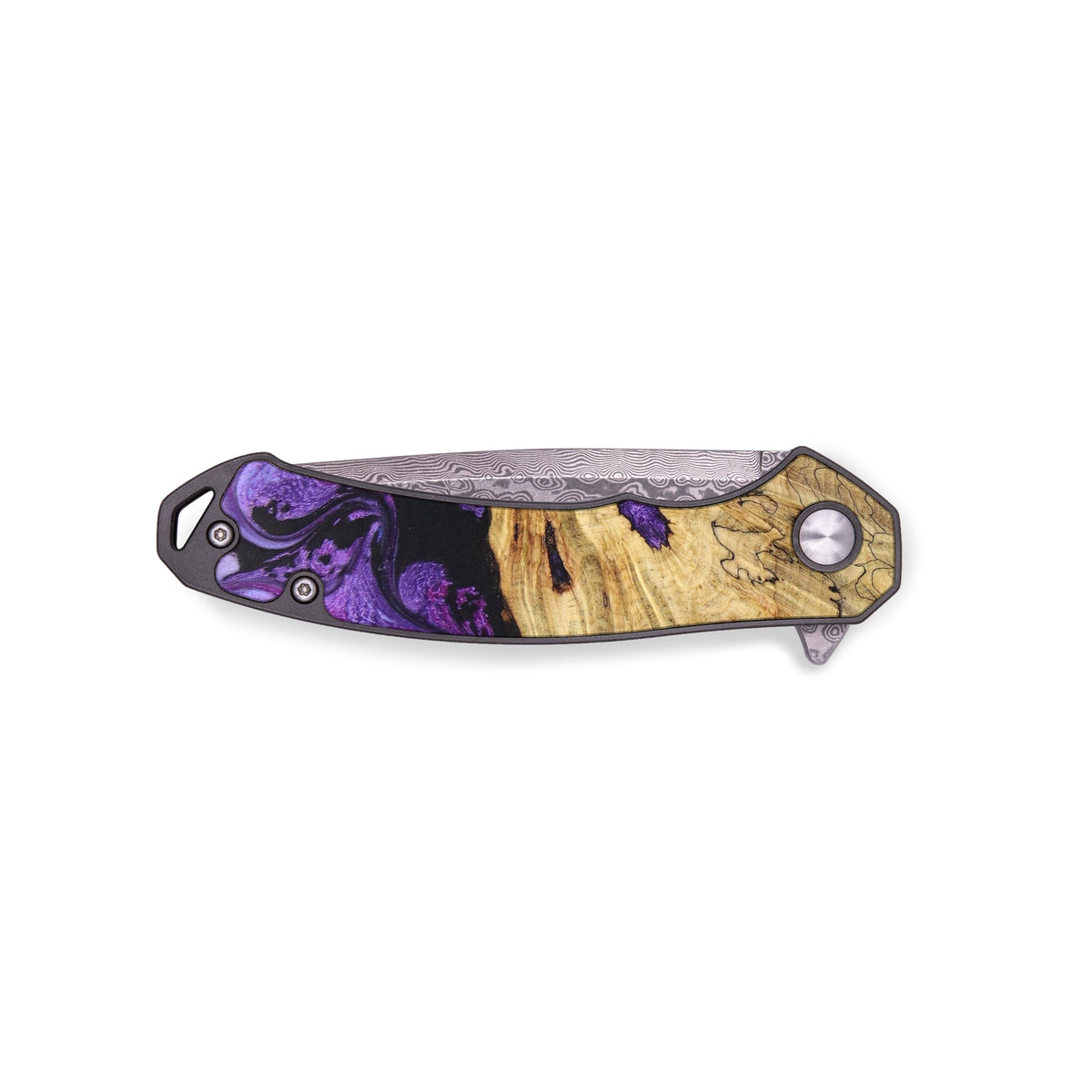 EDC Wood+Resin Pocket Knife - Samara (Purple, 628564) – Carved Knives