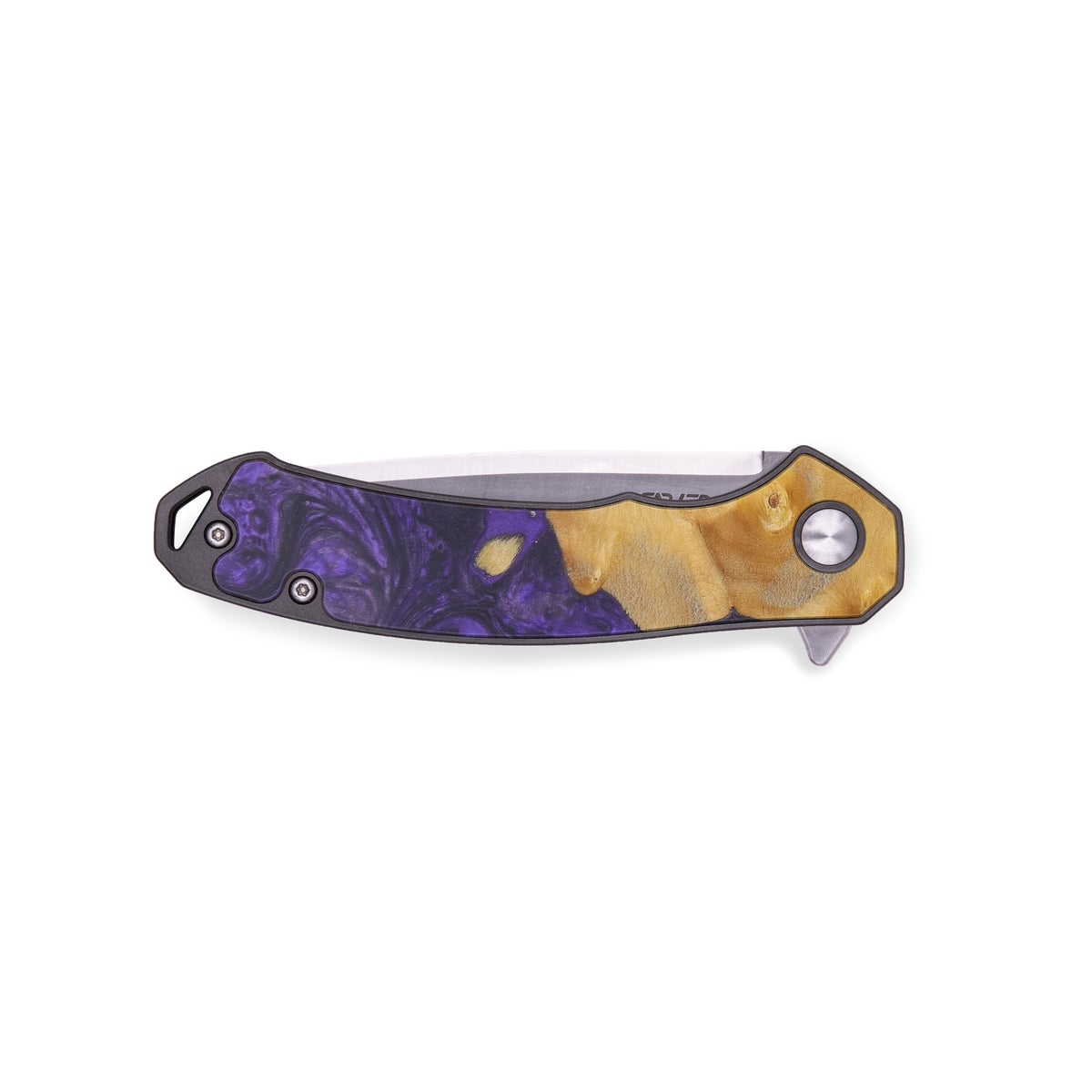 EDC Wood+Resin Pocket Knife - Sam (Purple, 600209) – Carved Knives