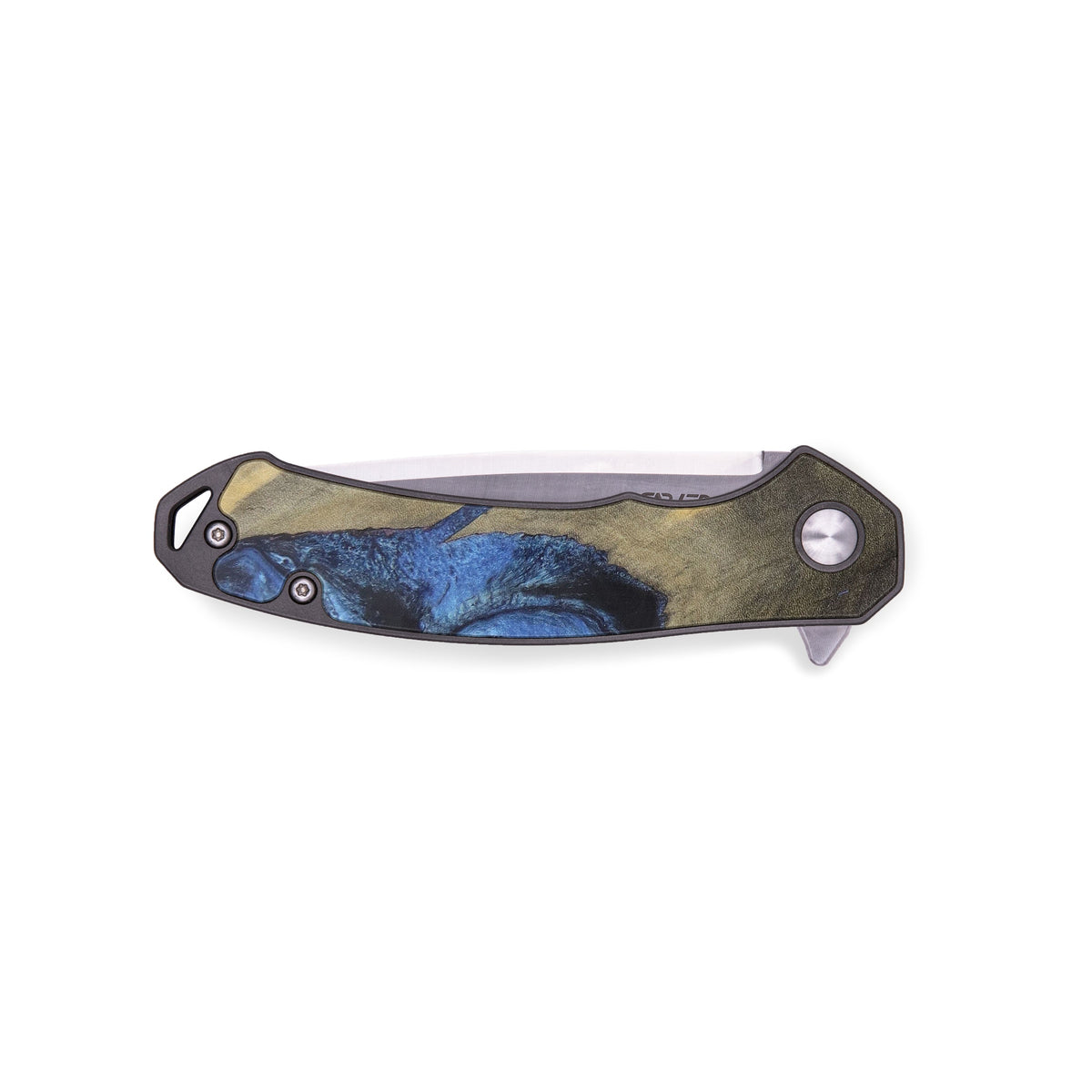 EDC Wood+Resin Pocket Knife - Norcal (Dark Blue, 601125) – Carved Knives