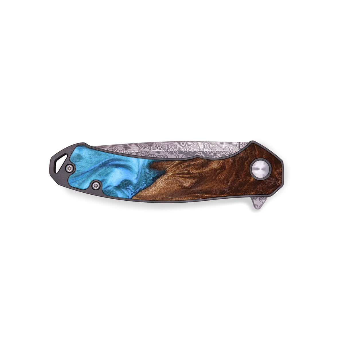 EDC Wood+Resin Pocket Knife - Shasta (Blue, 615796) – Carved Knives