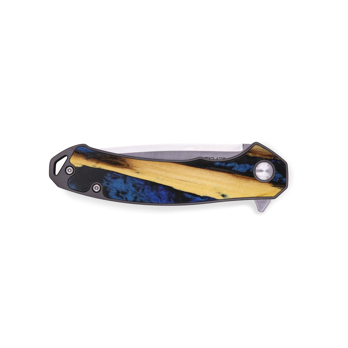 EDC Wood+Resin Pocket Knife - Kathi (Dark Blue, 610426) – Carved Knives