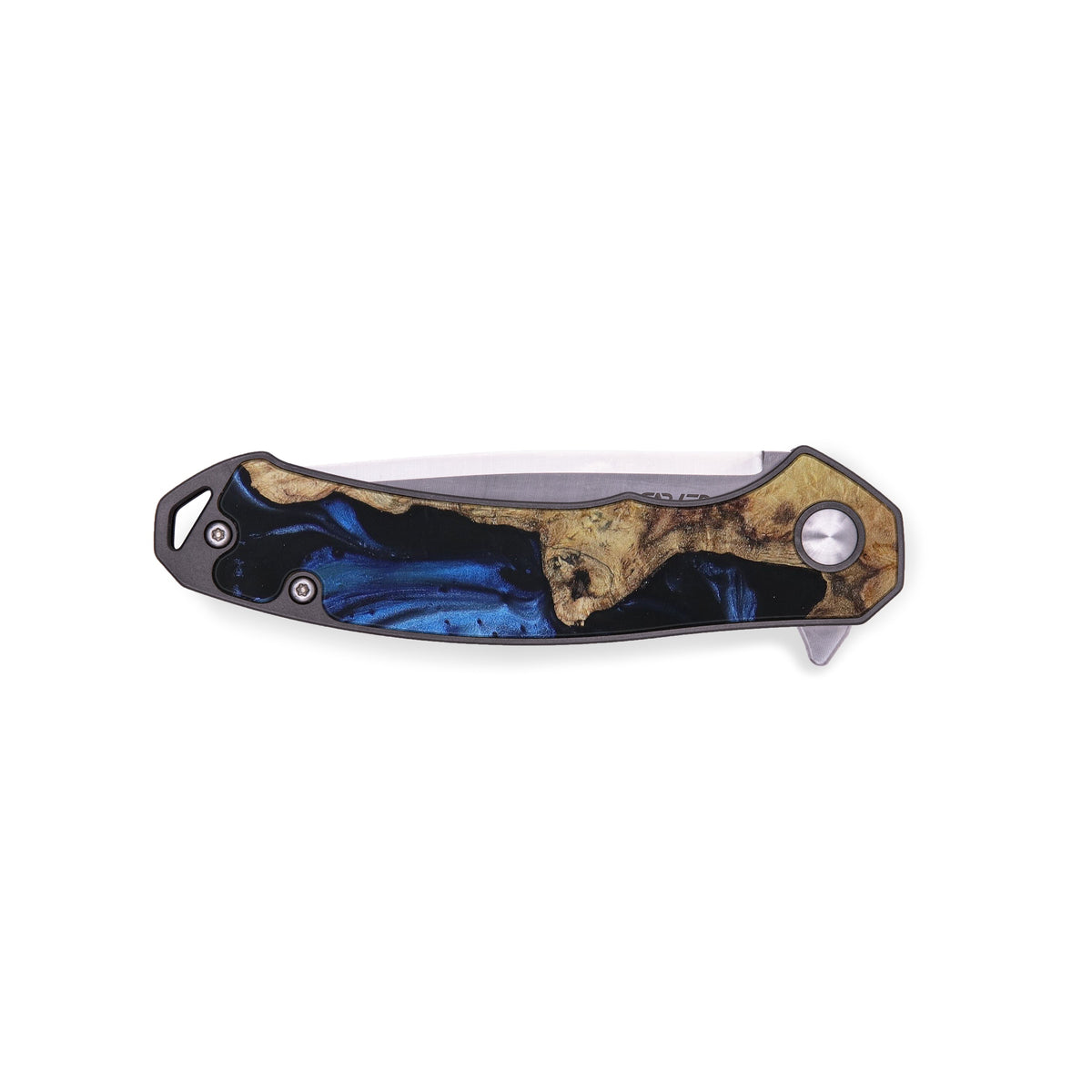 EDC Wood+Resin Pocket Knife - Archie (Dark Blue, 424197) – Carved Knives