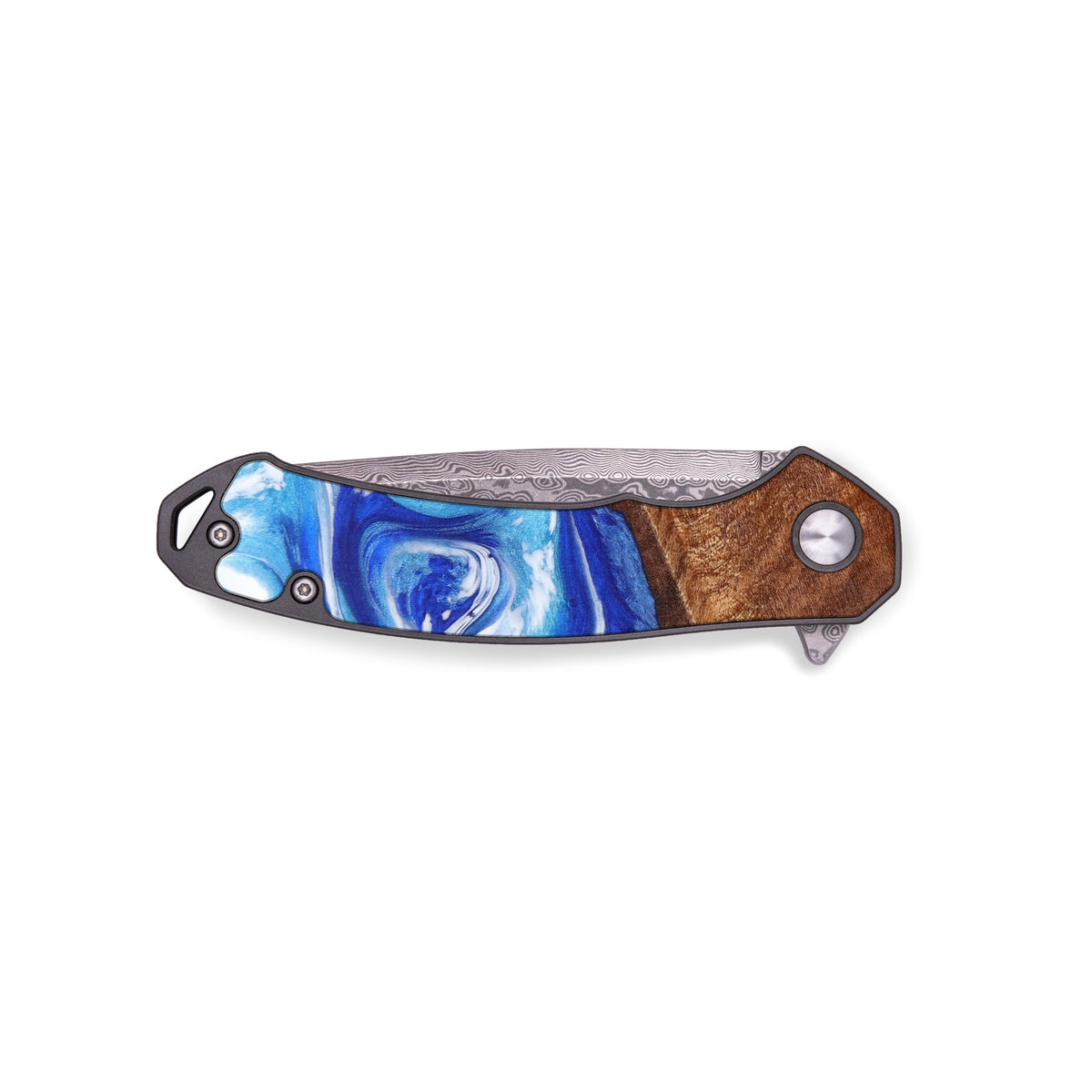 EDC Wood+Resin Pocket Knife - Marleigh (Blue, 615781) – Carved Knives