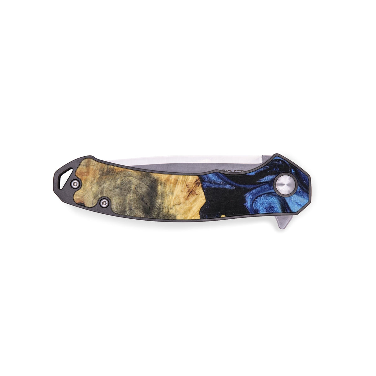 EDC Wood+Resin Pocket Knife - Jayden (Dark Blue, 610430) – Carved Knives