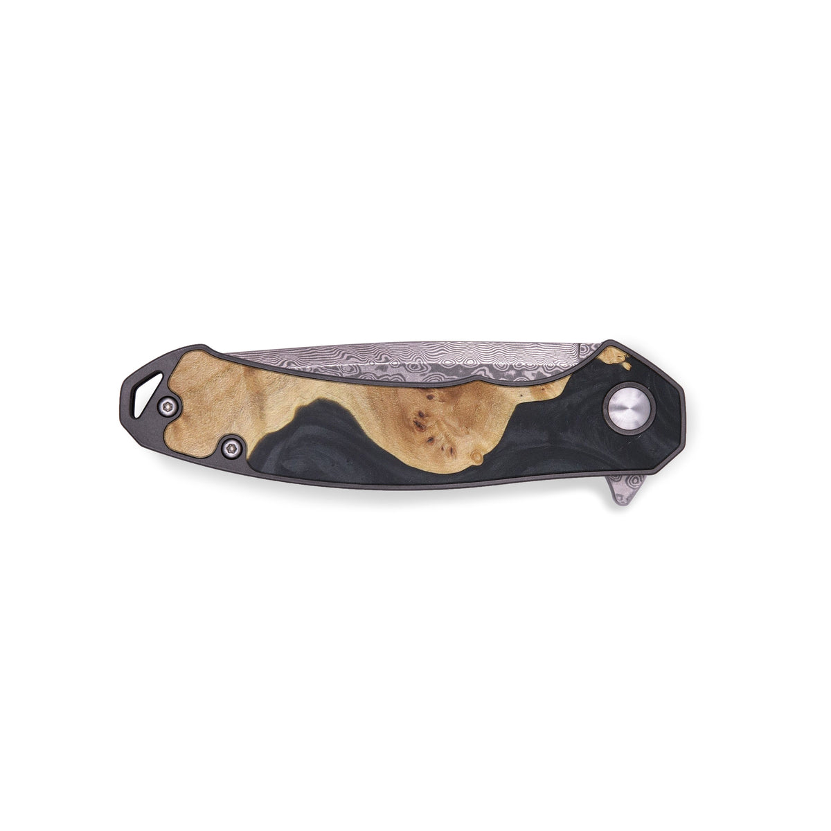 EDC Wood+Resin Pocket Knife - Daleyza (Pure Black, 612451) – Carved Knives