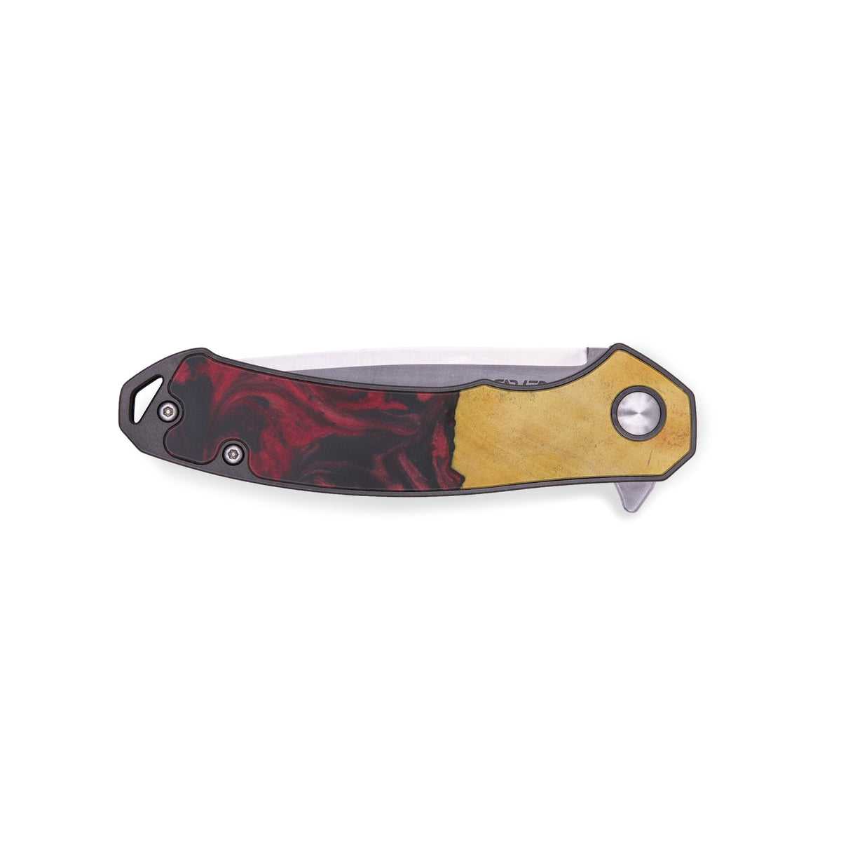 EDC Wood+Resin Pocket Knife - Werner (Dark Red, 598441) – Carved Knives