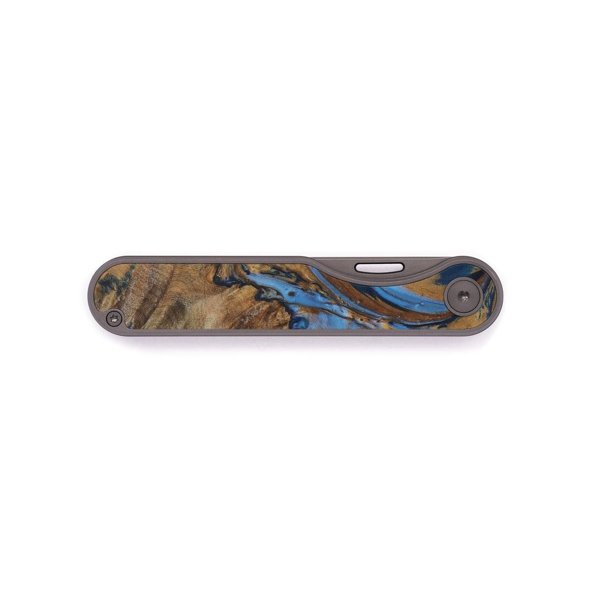 Minimalist Wood+Resin Pocket Knife - Alberto (Teal & Gold, 528235 ...