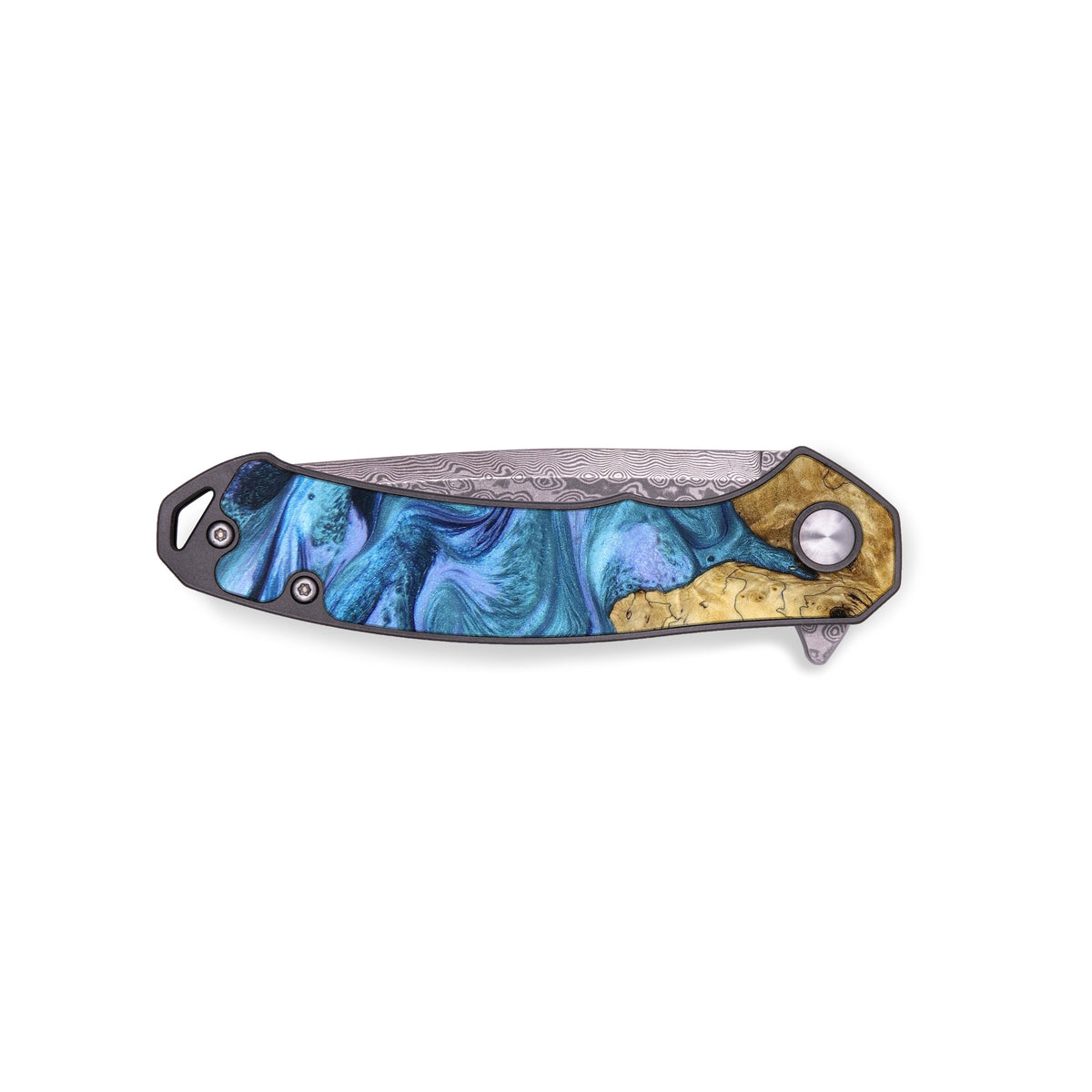 EDC Wood+Resin Pocket Knife - Tyler (Blue, 629800) – Carved Knives